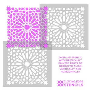Medina Tile Stencil - Large TILE STENCILS – Tile Stencils for Painting ...
