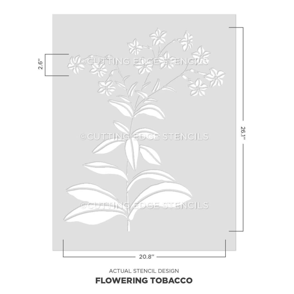 Flowering Tobacco Botanical Stencil - Large Floral Wall Stencil for ...