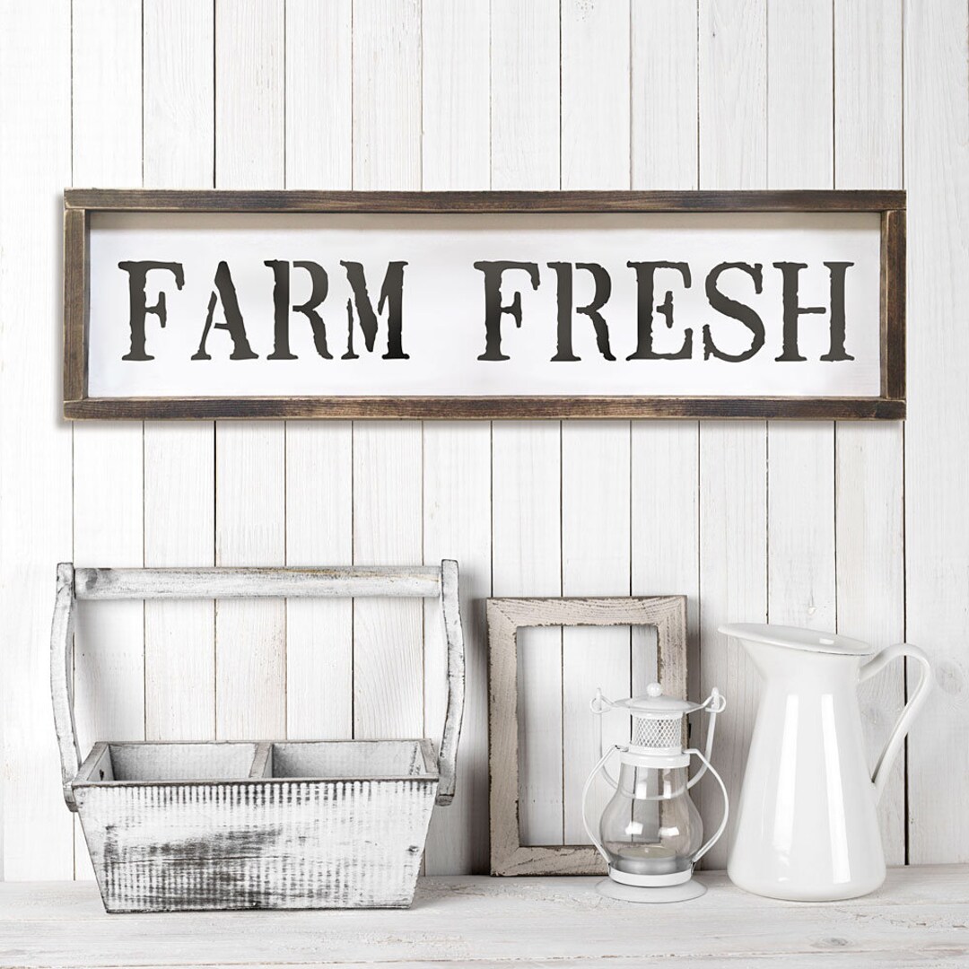 Farm Fresh Sign Stencil - Reusable DIY Rustic Decor - Vintage Sign ...