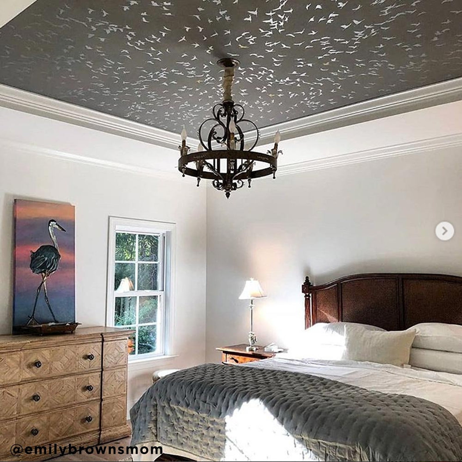 Flock of Cranes Wall Stencil - LARGE WALL STENCIL – Bird Wall Stencil ...
