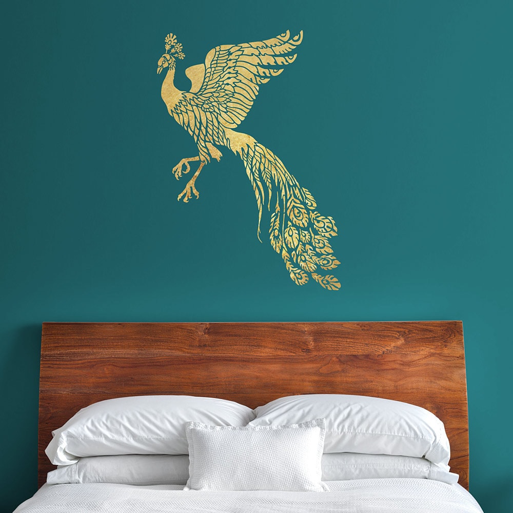 Firebird Wall Art Stencil DIY Peacock Decor Reusable | Etsy