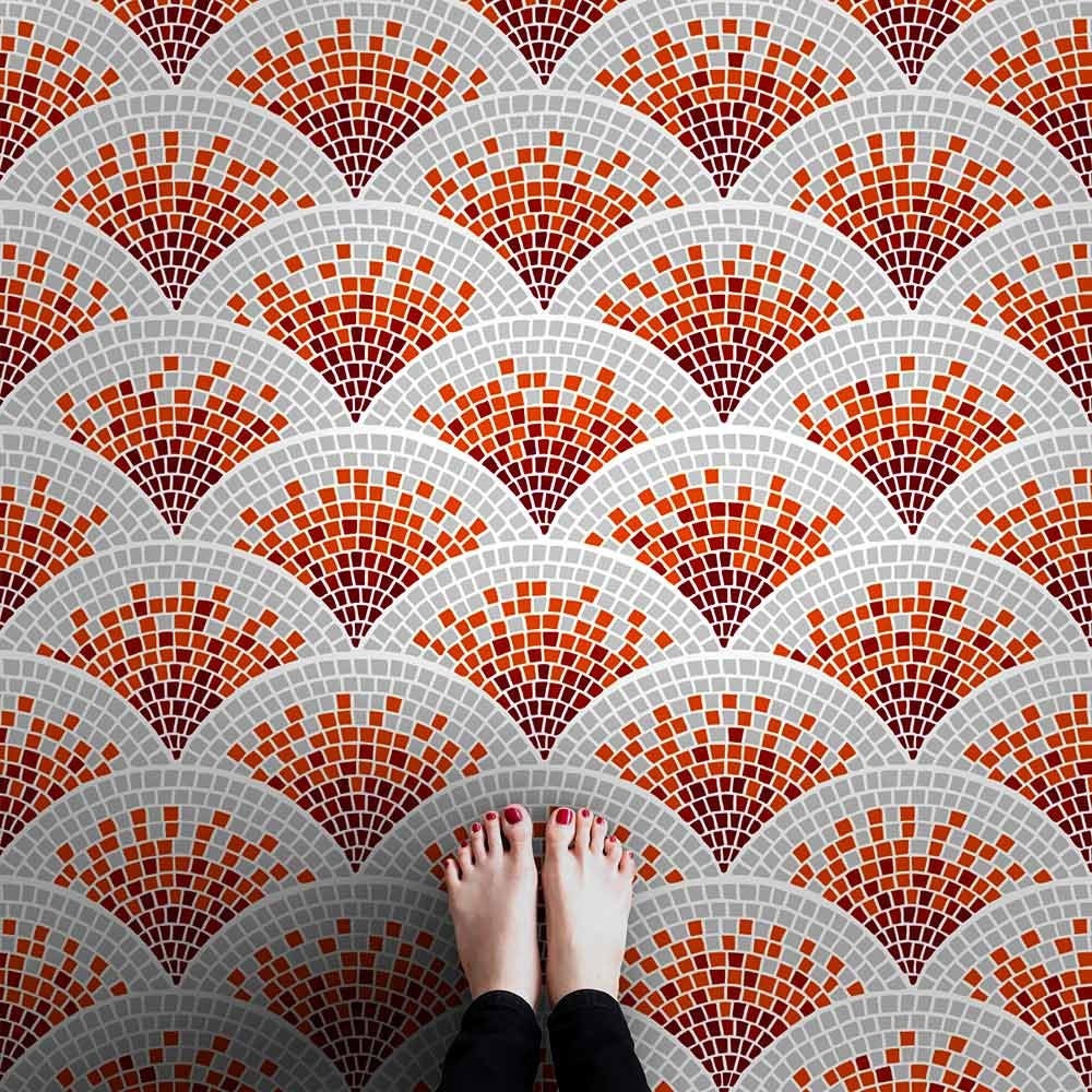 Parisian Fan Mosaic Tile Stencil Large TILE STENCIL Tile - Etsy