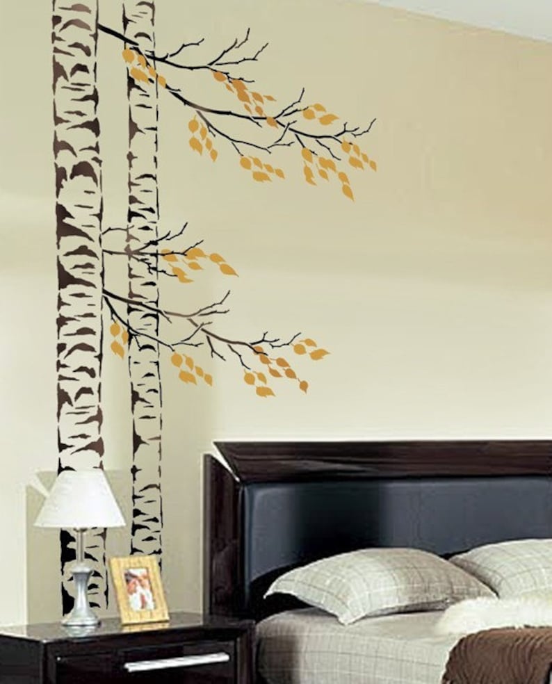 Large Tree Stencil Beautiful Birches - Reusable Stencils for Walls ...
