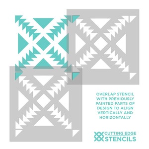 Aztec Tile Stencil - Geometric Cement TILE STENCILS for Painting Tiles ...