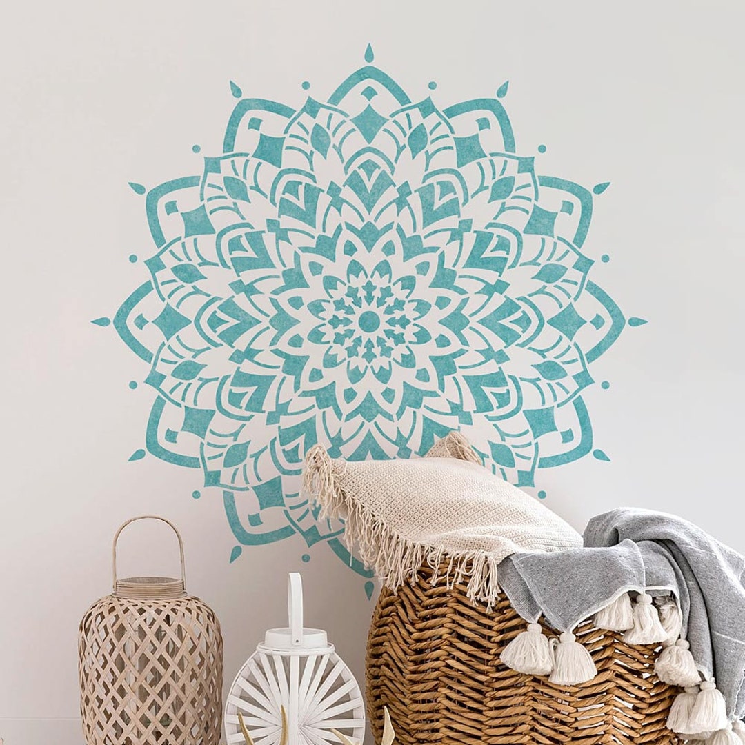 Creativity Mandala Stencil – MANDALA WALL STENCIL - Large Mandala Wall ...