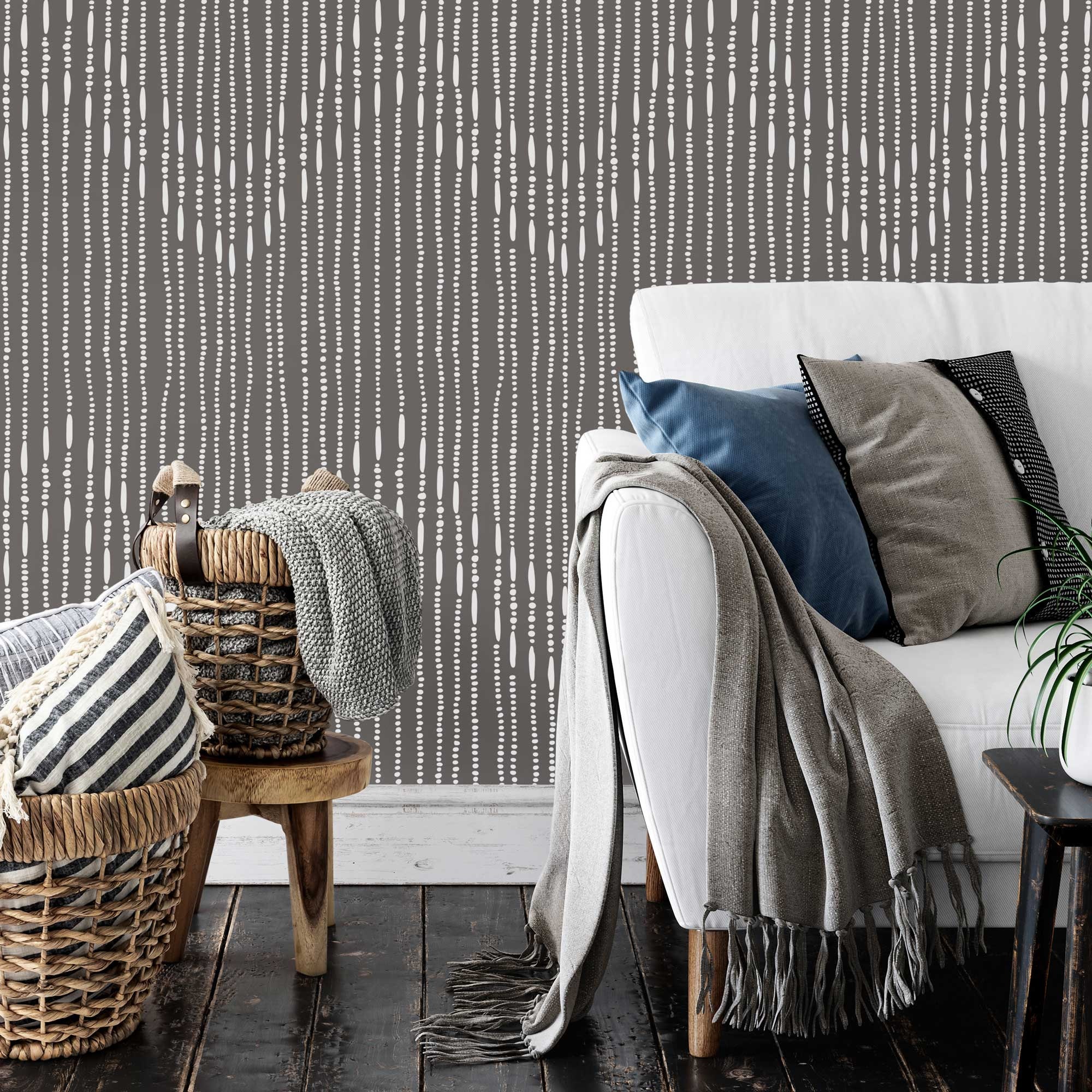 Boho Beads Wall Stencil Large Bohemian Wall Stencil for | Etsy