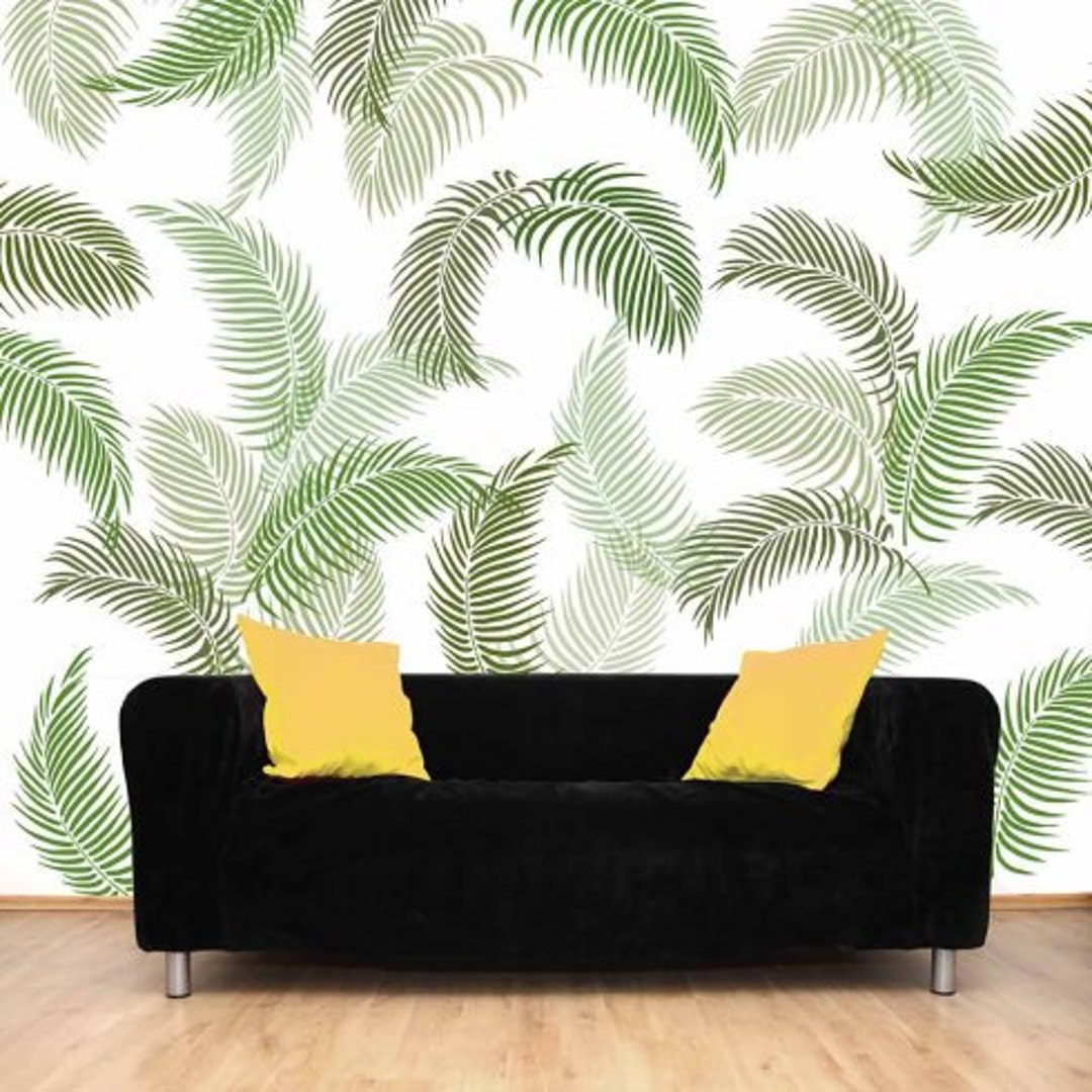 Palm Fronds 3 Piece Stencil Kit WALL ART STENCIL Instead of Decals Easy ...