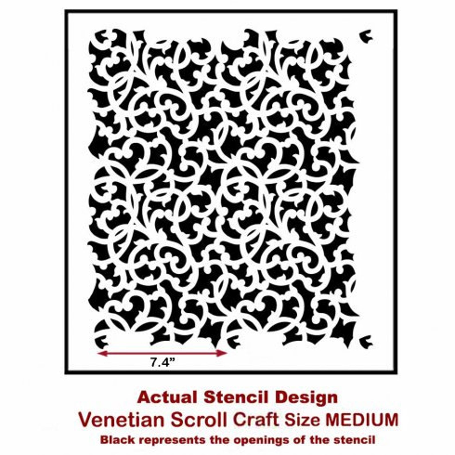Venetian Scroll Craft Stencil Size Medium Easier Than - Etsy