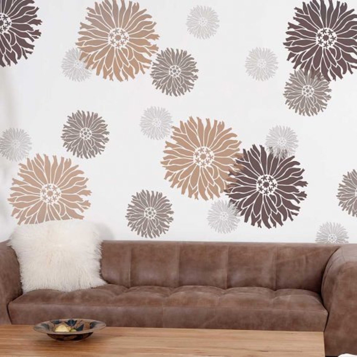 Starburst Zinnia Wall Stencil - Small - Better Than Wallpaper - DIY ...