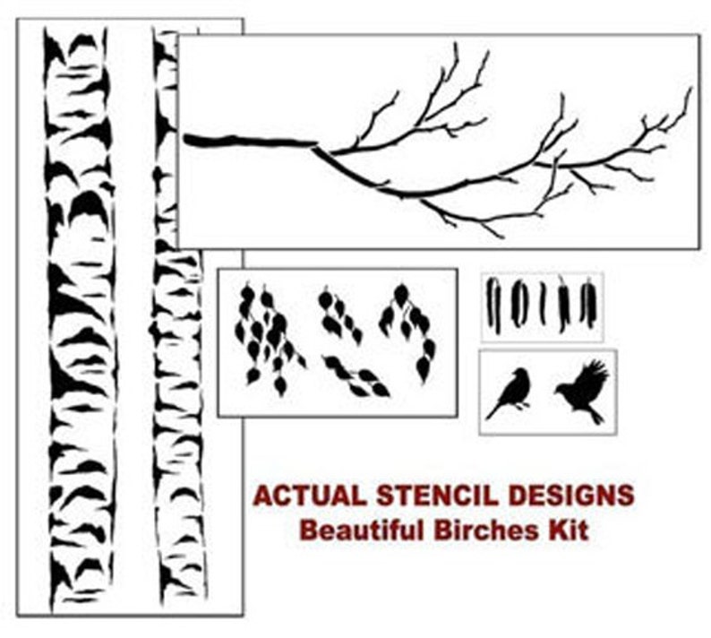 Large Tree Stencil Beautiful Birches Reusable Stencils for - Etsy