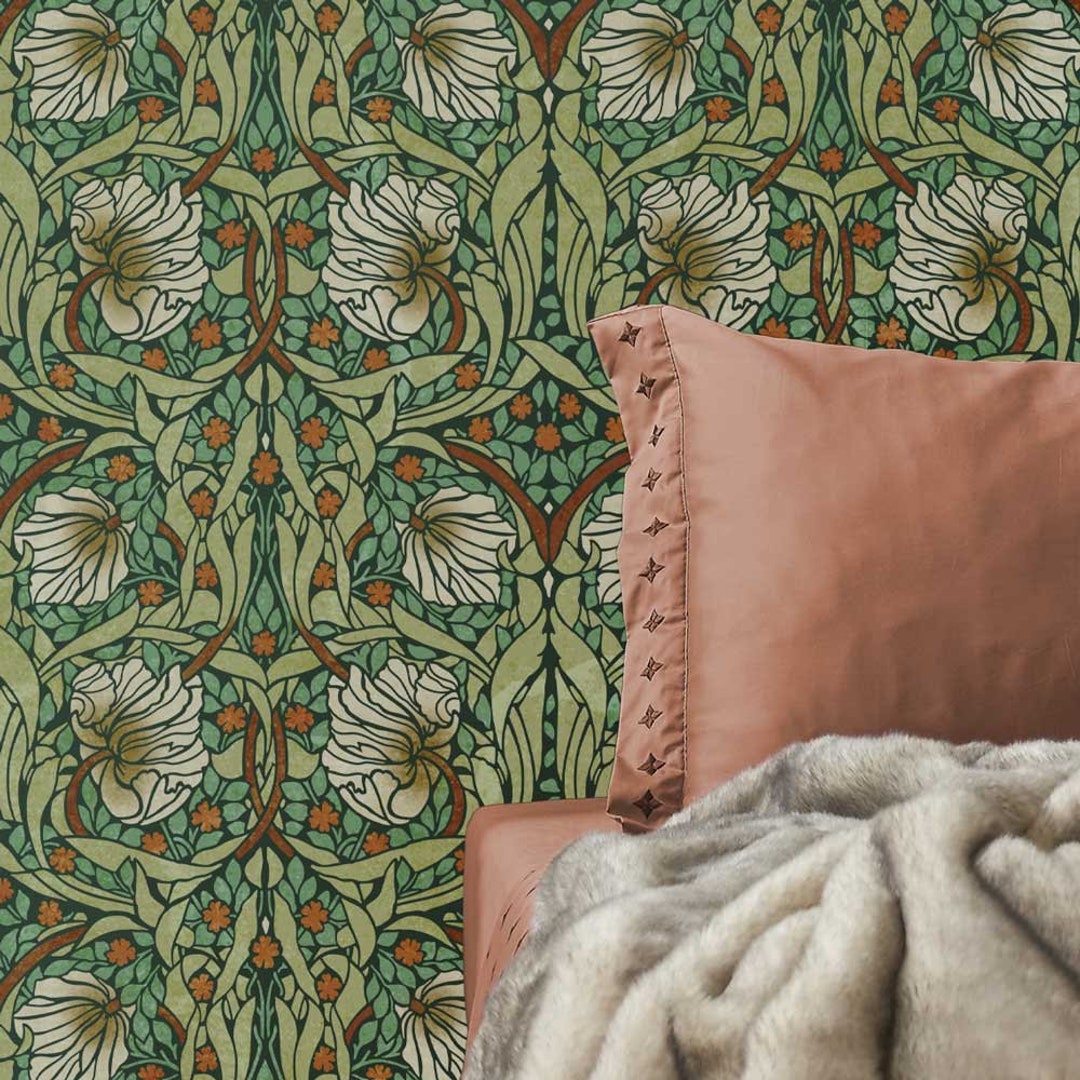 William Morris Pimpernell Wall Stencil Pattern - Designer Wall Stencil ...
