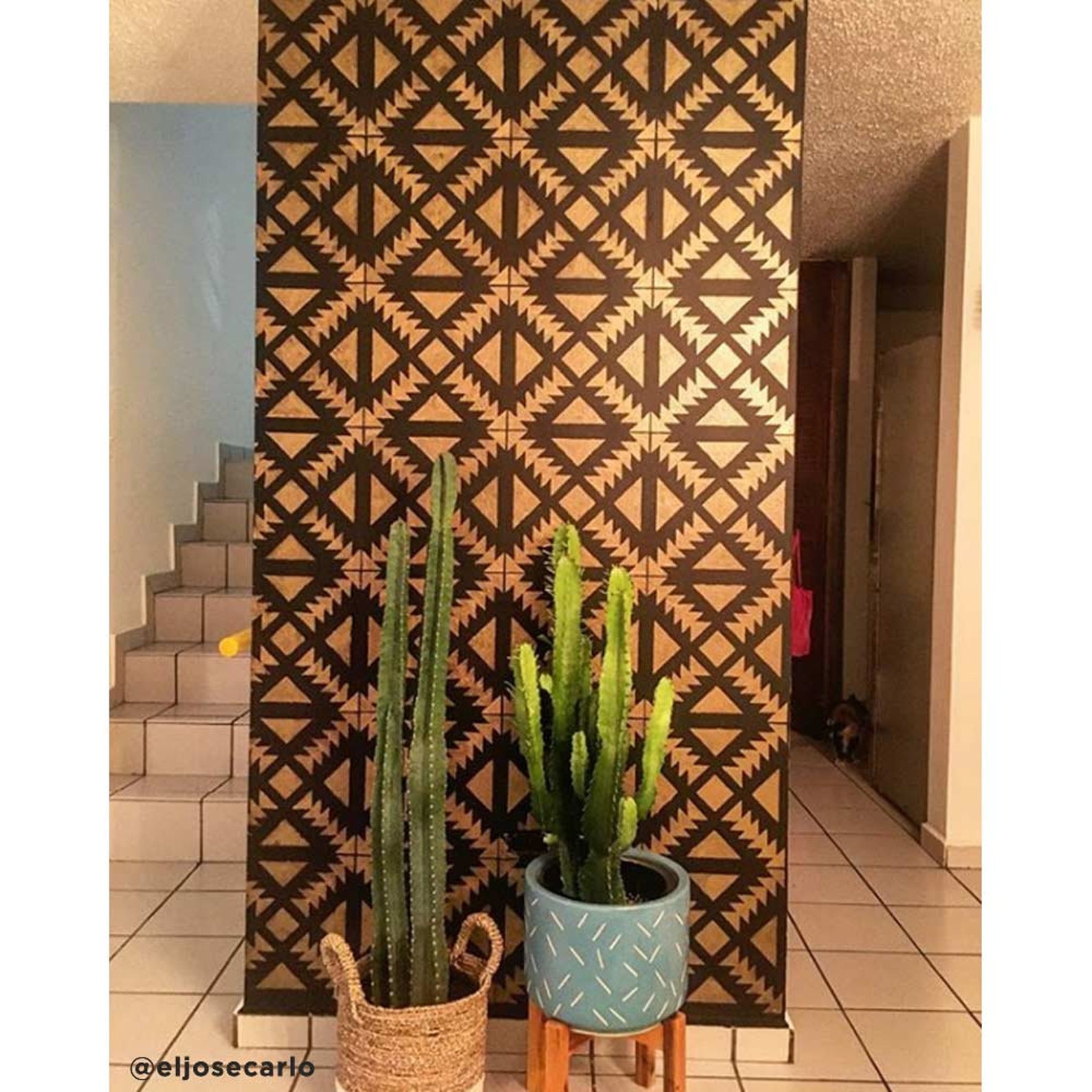 Aztec Tile Stencil Geometric Cement TILE STENCILS for - Etsy