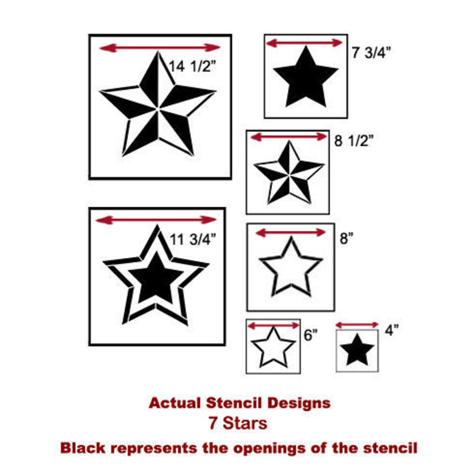 7 Stars Stencil Kit Wall Art Nursery Stencil Kids Room - Etsy