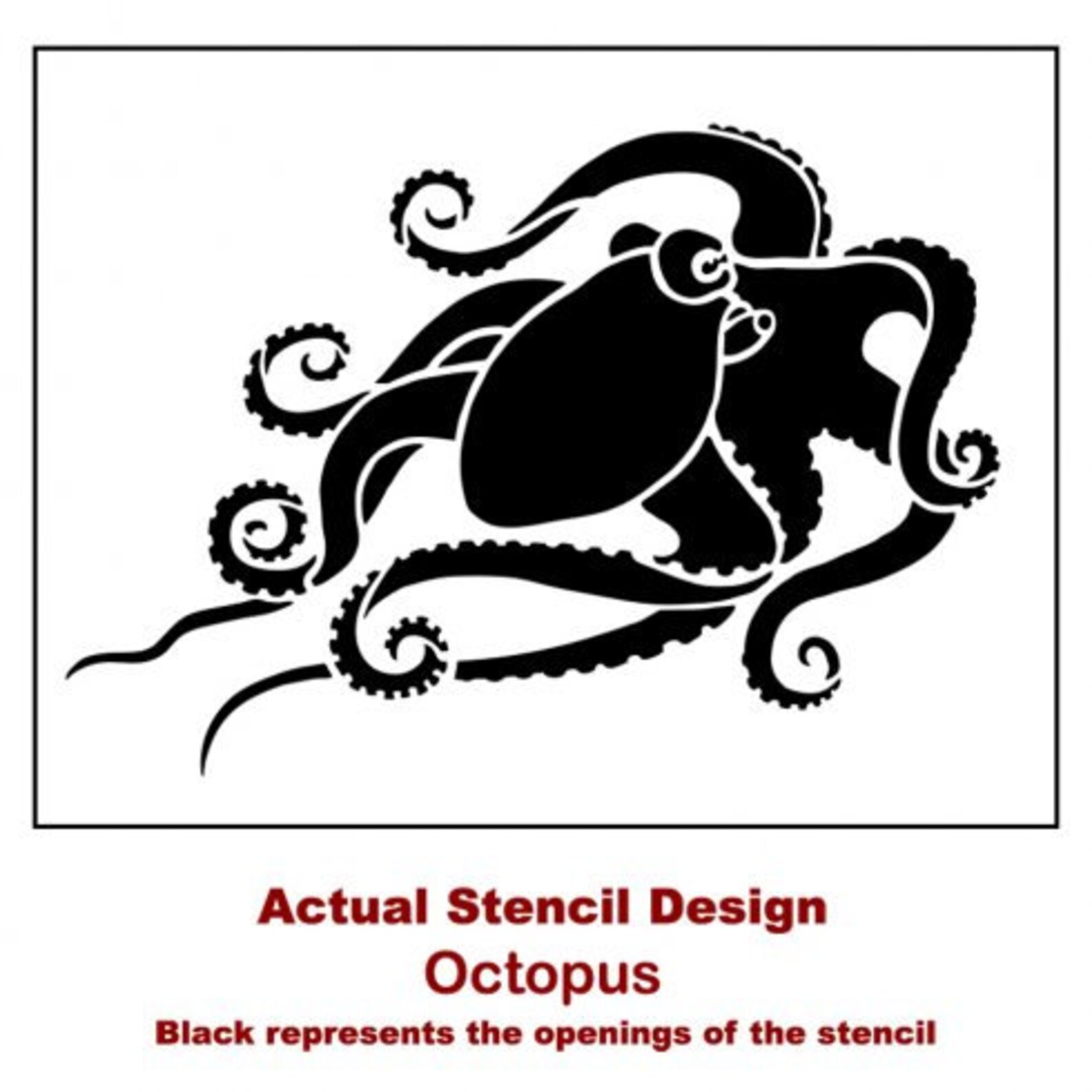 Octopus Wall Stencil - WALL ART STENCIL Instead of Decals - Easy to Use ...