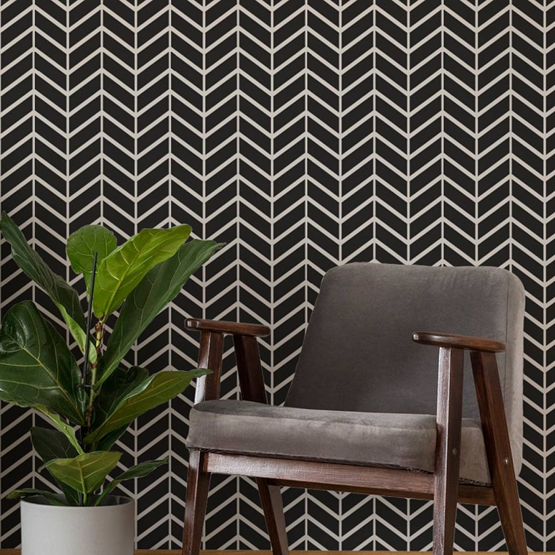 Homestead Chevron Wall Stencil – Wall Painting Stencils for Easy Room ...