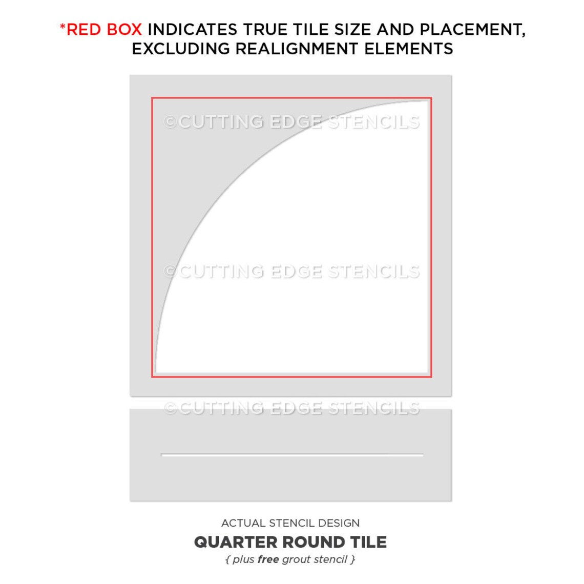 Quarter Round Tile Stencil - Geometric Cement Tile Design for Floors ...