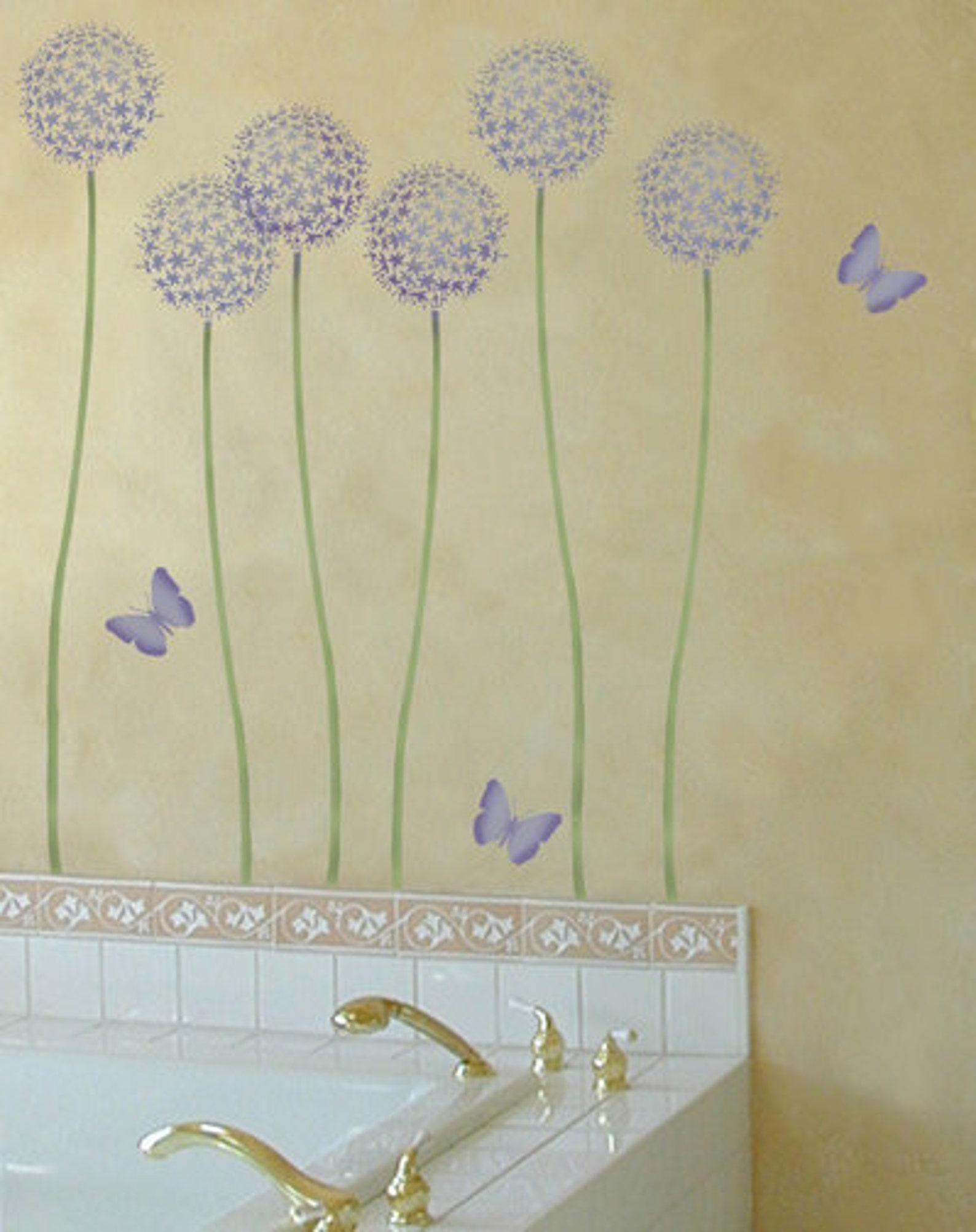 Allium Gladiator Flower Stencil - Large Wall Stencil - Reusable ...