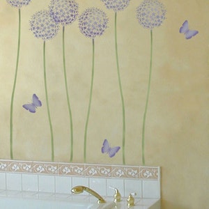 Allium Gladiator Flower Stencil - Large Wall Stencil - Reusable ...