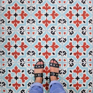 Lyndhurst Tile Stencil - Cement Tile Stencils for Painted Floor Tiles ...