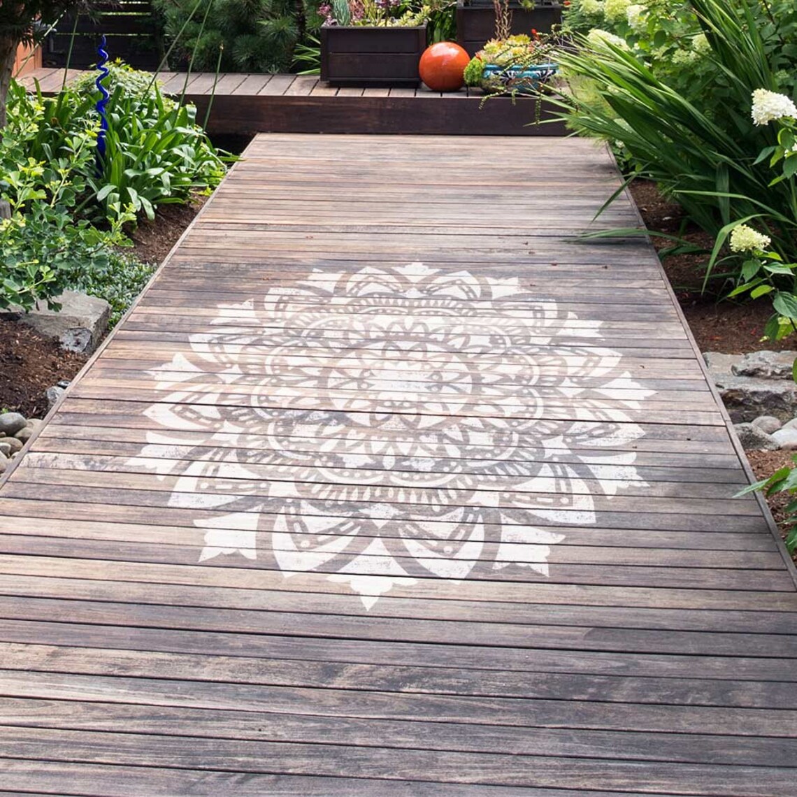 Courage Mandala Stencil for Walls – MANDALA WALL STENCIL - Large Wall ...