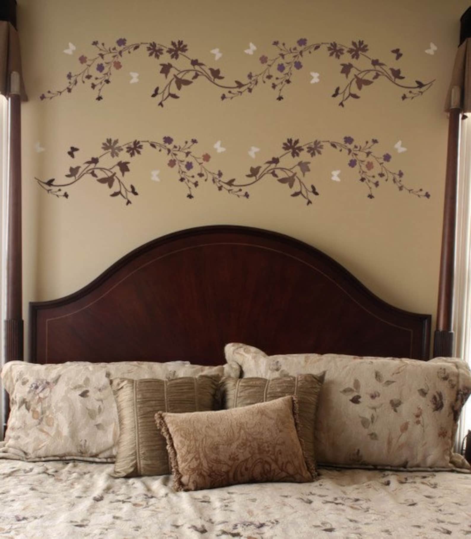 Wall Stencil Wildflower Border SM Reusable Border Stencil - Etsy