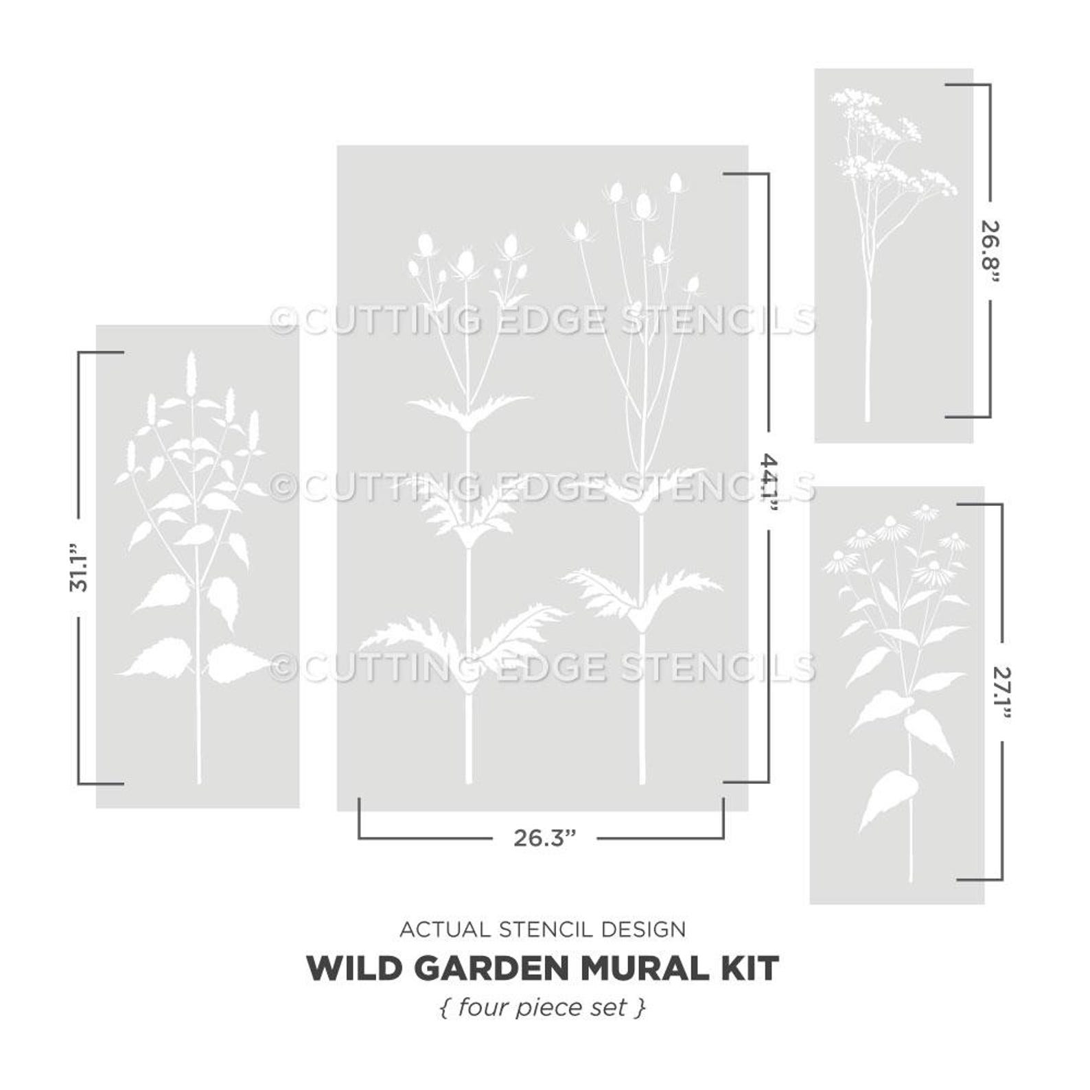 Wild Garden Mural Kit - Botanical Stencils for Painting Outdoor Fence ...