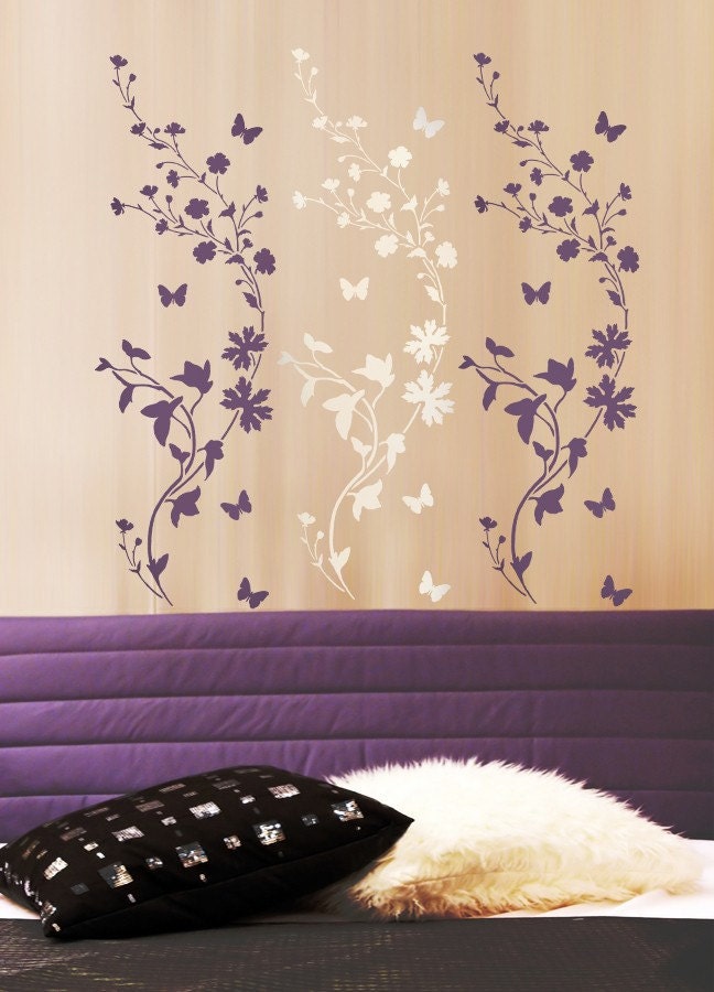Wall Stencil Wildflower Border SM Reusable Border Stencil - Etsy