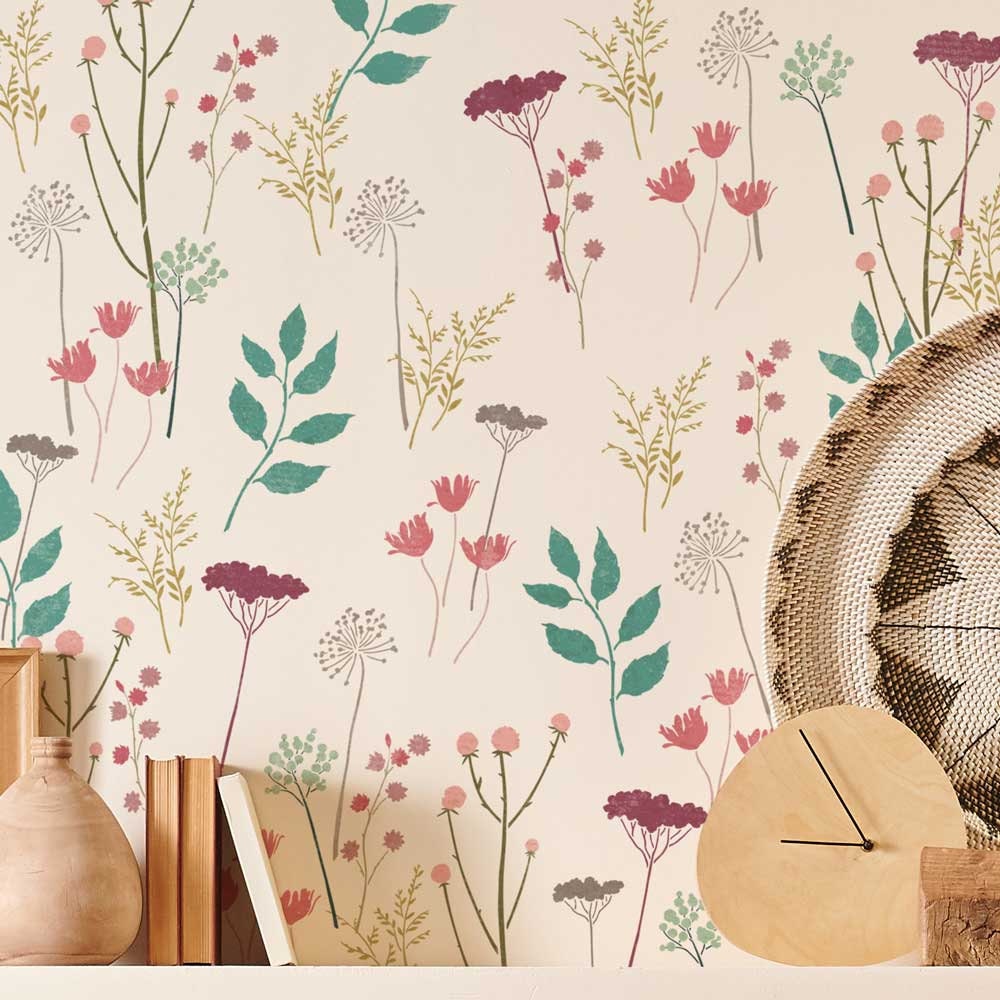 Nature's Garden Wall Pattern Kit - Easy to Use FLORAL WALL STENCILS ...