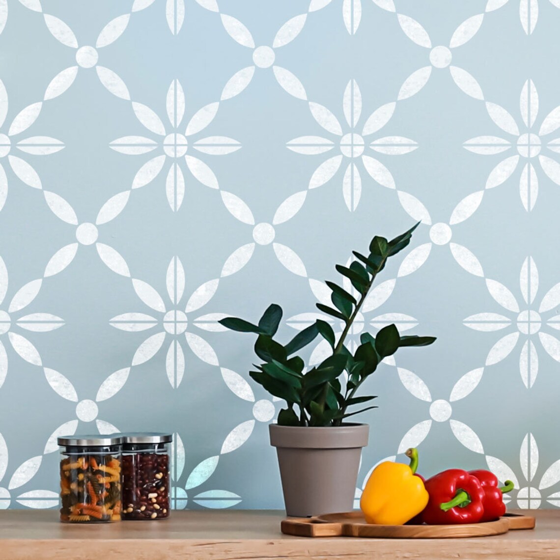 Florabella Tile Stencil - DIY Cement Tile for Walls and Floors - Easy ...