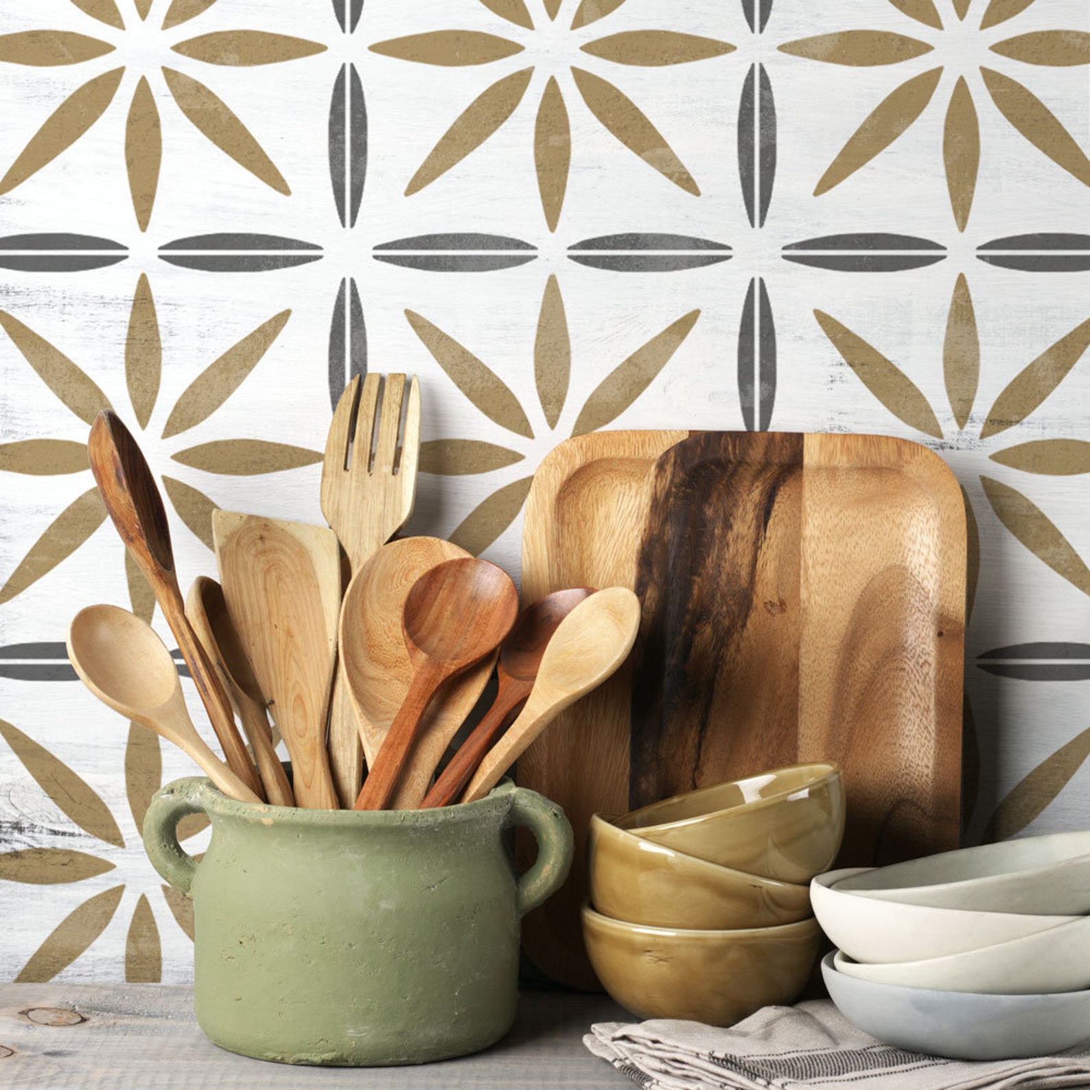 Stardust Tile Stencil - Large DIY Cement Tile Stencils - Use on Your ...