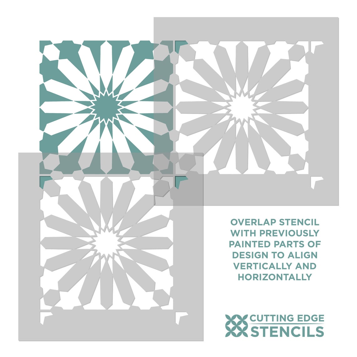 Arabian Daisy Tile Stencil Moroccan Tile Stencil for - Etsy