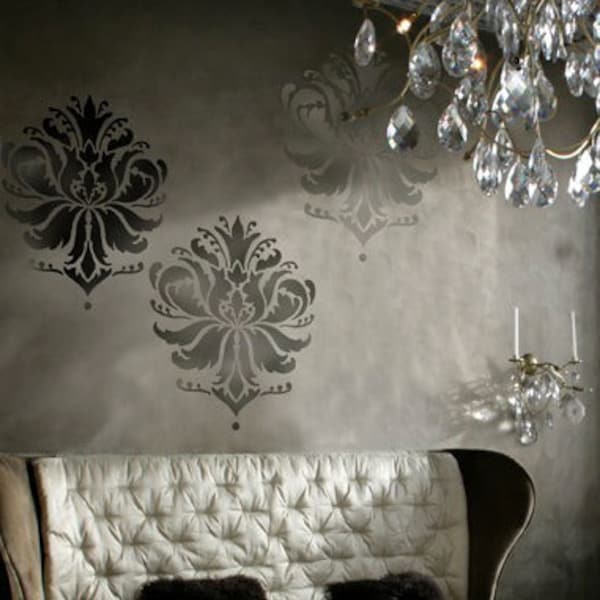 French Damask Stencil - Etsy