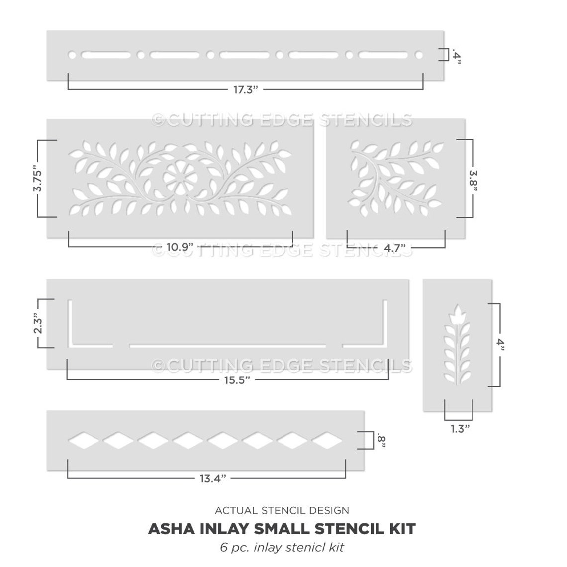 Asha Bone Inlay Stencil - Bone Inlay Designs for Furniture Makeover ...