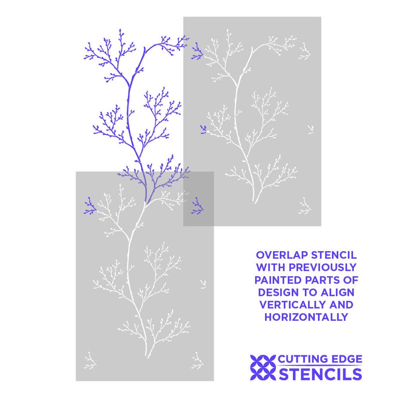 Spring Branches Wall Stencil - LARGE WALL STENCIL for Easy Room ...