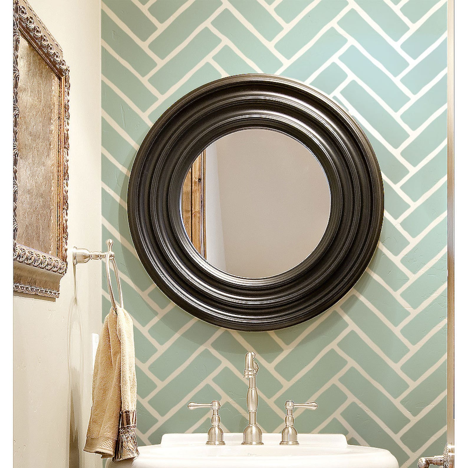 Herringbone Brick Stencil LARGE WALL STENCILS Stencils for | Etsy