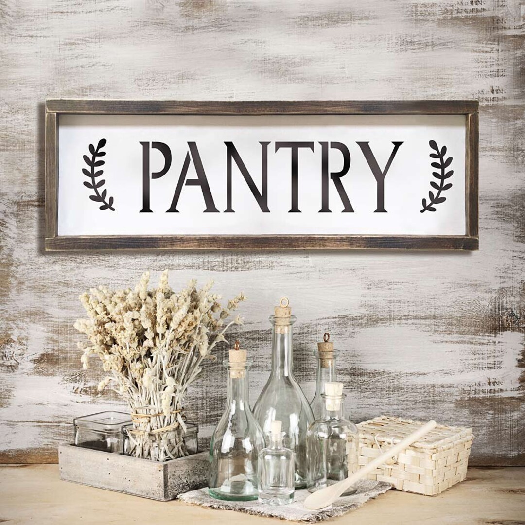 Pantry Sign Stencil - Reusable DIY Farmhouse Stencil - Rustic Home ...