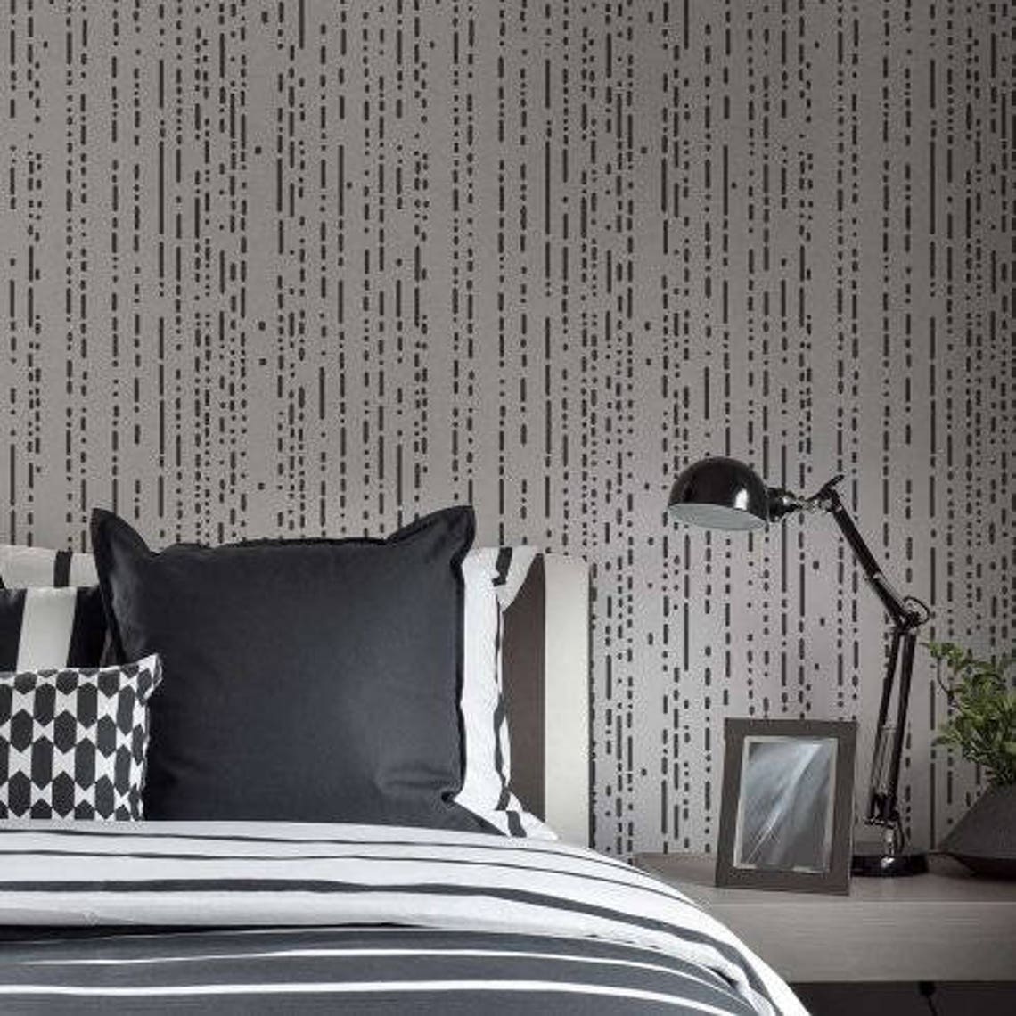 Rain Wall Stencil LARGE WALL STENCILS Instead of Wallpaper - Etsy