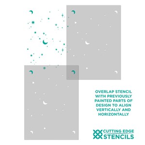 Celestial Wall Stencil - DIY Night Sky Stencil - Moon and Stars Design ...