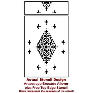 Arabesque Brocade Stencil- LARGE WALL STENCIL – Damask Wall Stencils ...