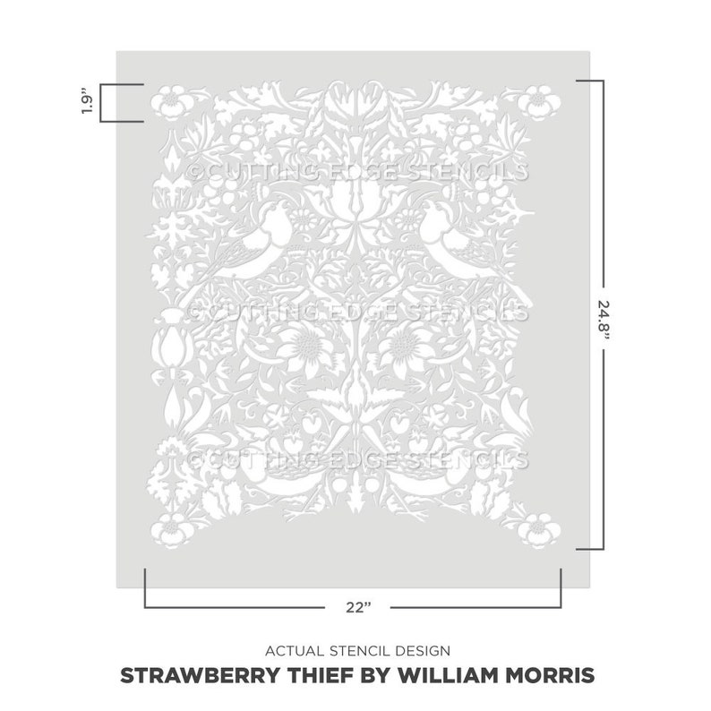 Strawberry Thief Wall Stencil Pattern by William Morris - Large Wall ...
