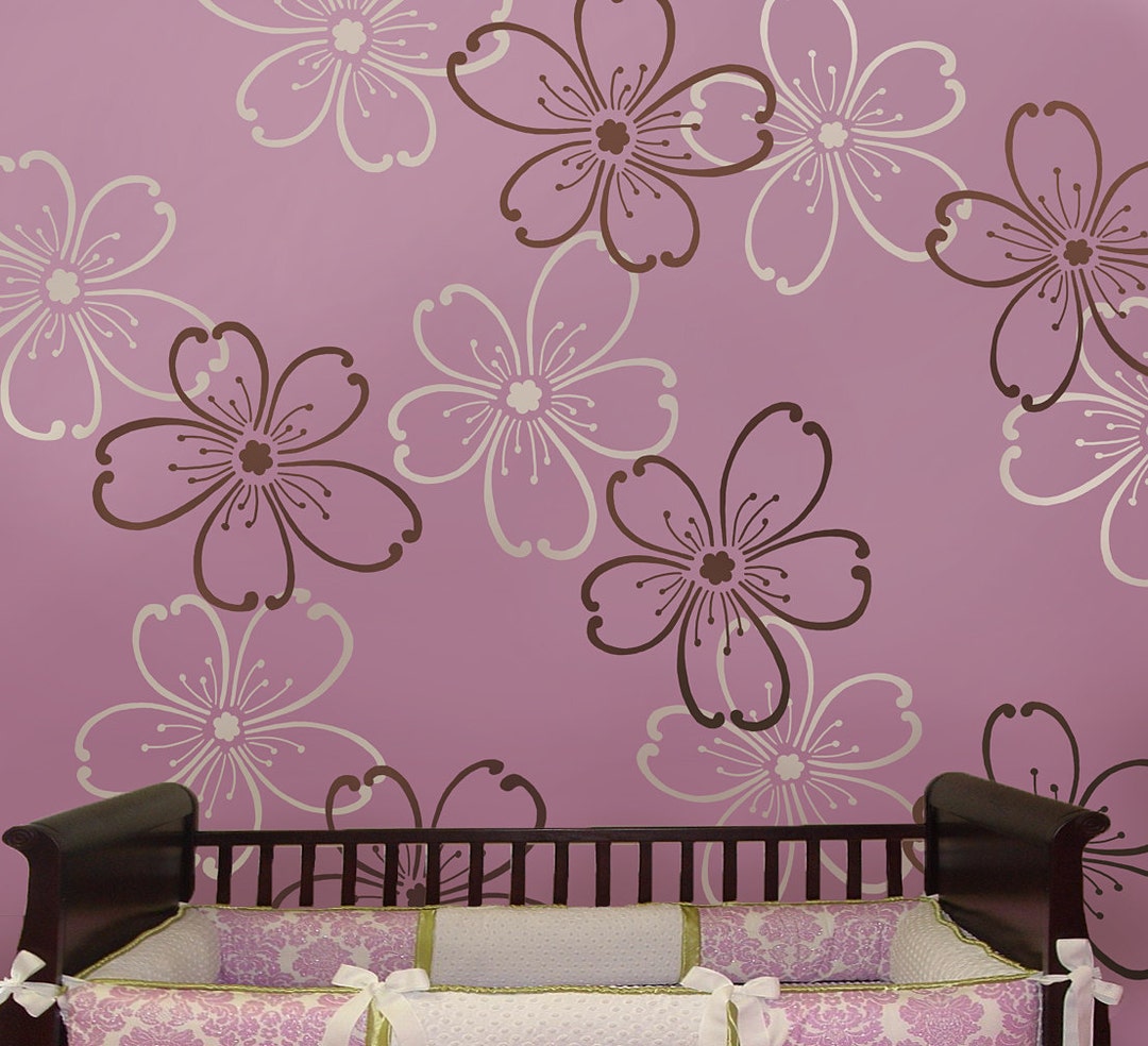 Flower Power 2-piece Floral Stencil Kit - Medium Size - Reusable ...