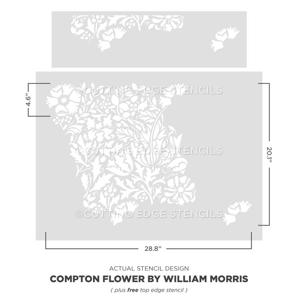 William Morris Compton Flower Stencil Pattern - Maximalist Design ...
