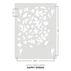 Happy Spring Wall Stencil - Floral Wall Stencil - Perfect for a Nursery ...