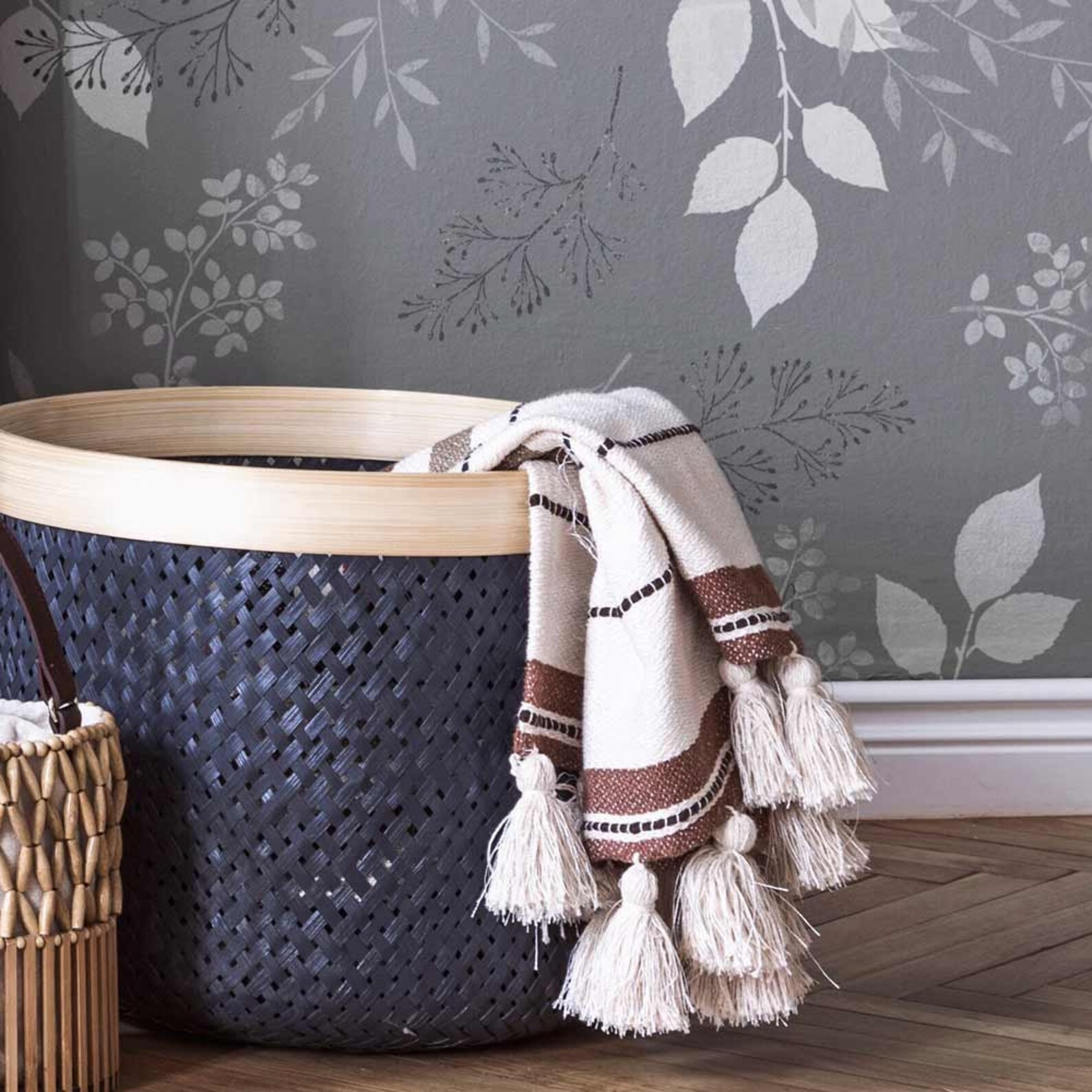 Watercolor Leaves Wall Pattern Kit FLORAL WALL STENCILS Instead of ...