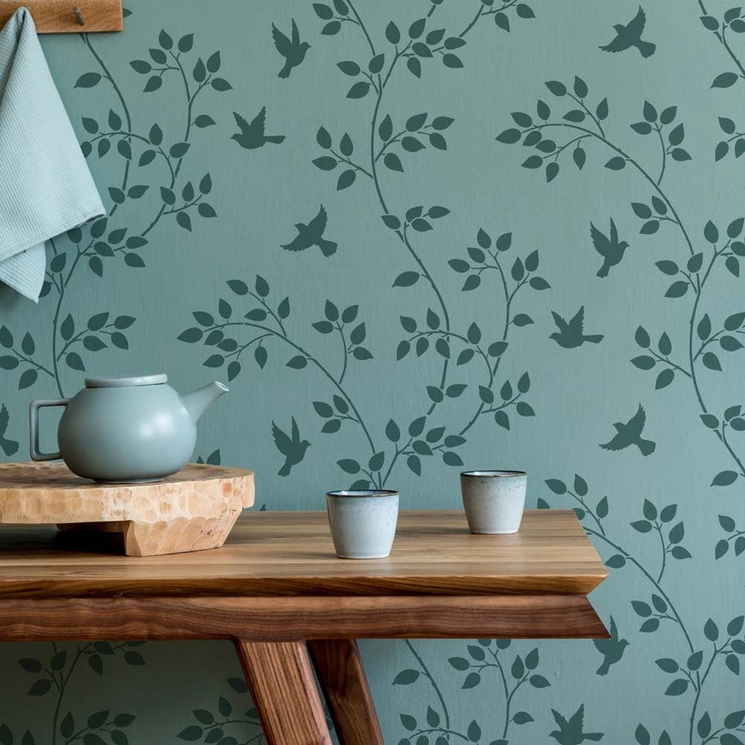 Morning Song Wall Stencil - LARGE WALL STENCIL for Easy Room Makeover ...
