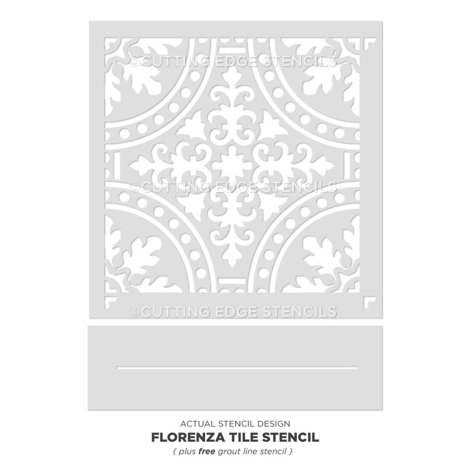 Florenza Tile Stencil Large TILE STENCIL Tile Stencils for Painting ...