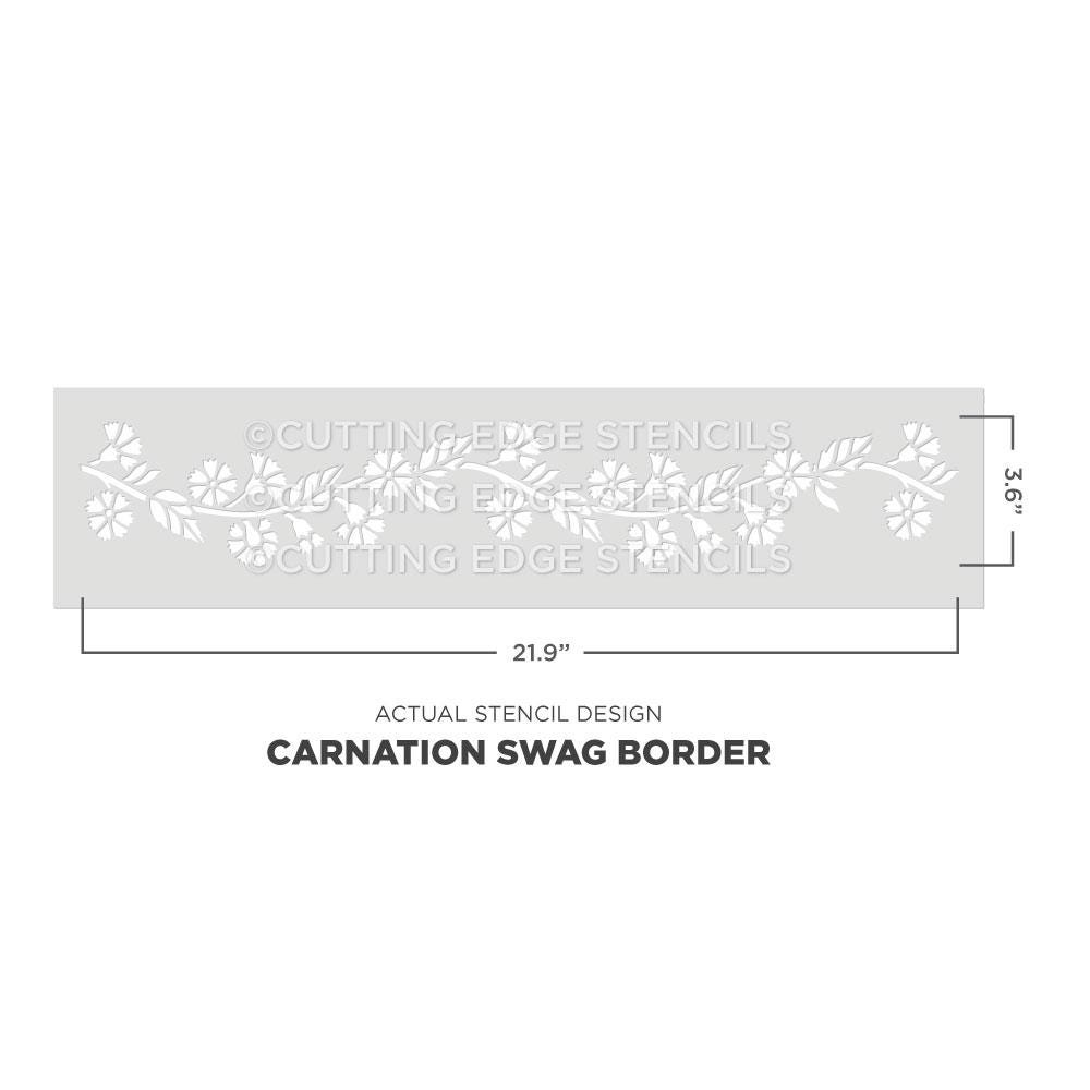 Carnation Swag Border Stencil - Large Reusable Wall Stencil - Cottage ...