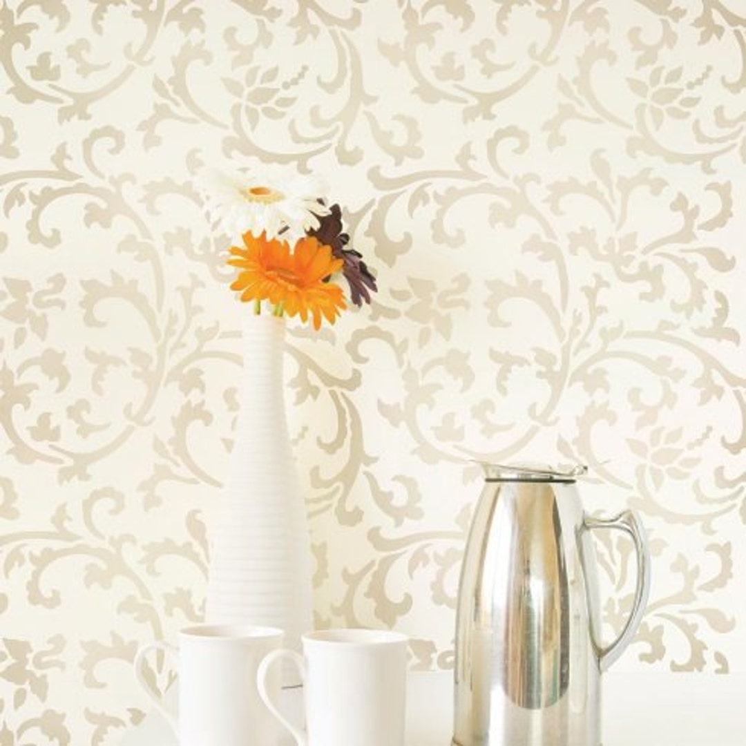 Victoria Scroll Stencil - LARGE WALL STENCIL – Classical Wall Stencil ...