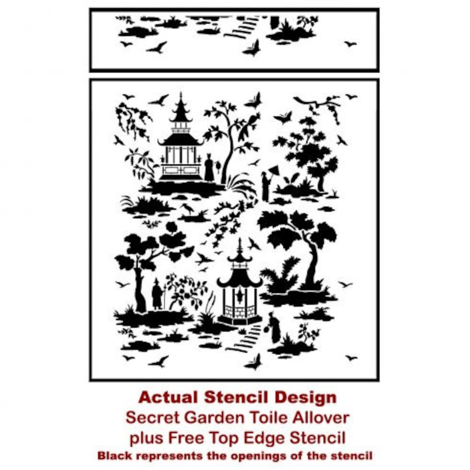 Secret Garden Toile Stencil LARGE WALL STENCIL en lugar de | Etsy