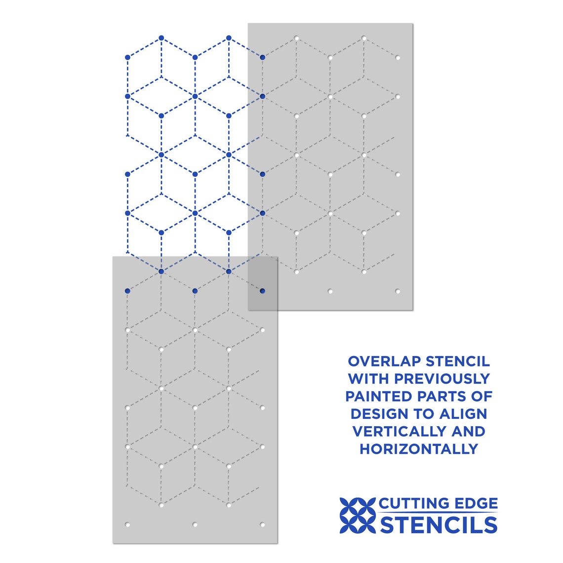 Modern Cubes Wall Stencil Modern Stencil for Quick Room | Etsy